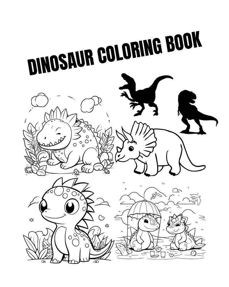 Dinosaur Coloring Book, Fun Kids Entertainment and Education Coloring ...