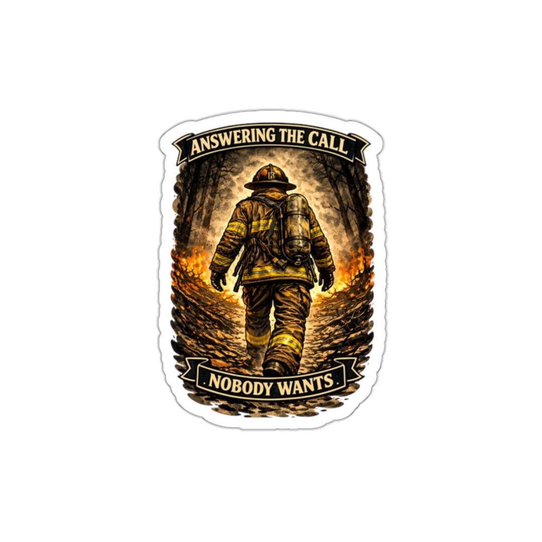 Answering the Call Firefighter Sticker | Die-cut Vinyl Sticker ...