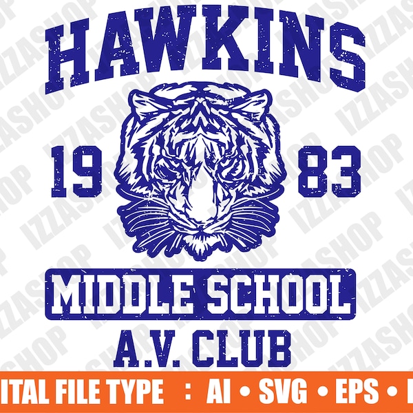 Hawkins Logo Svg - Etsy