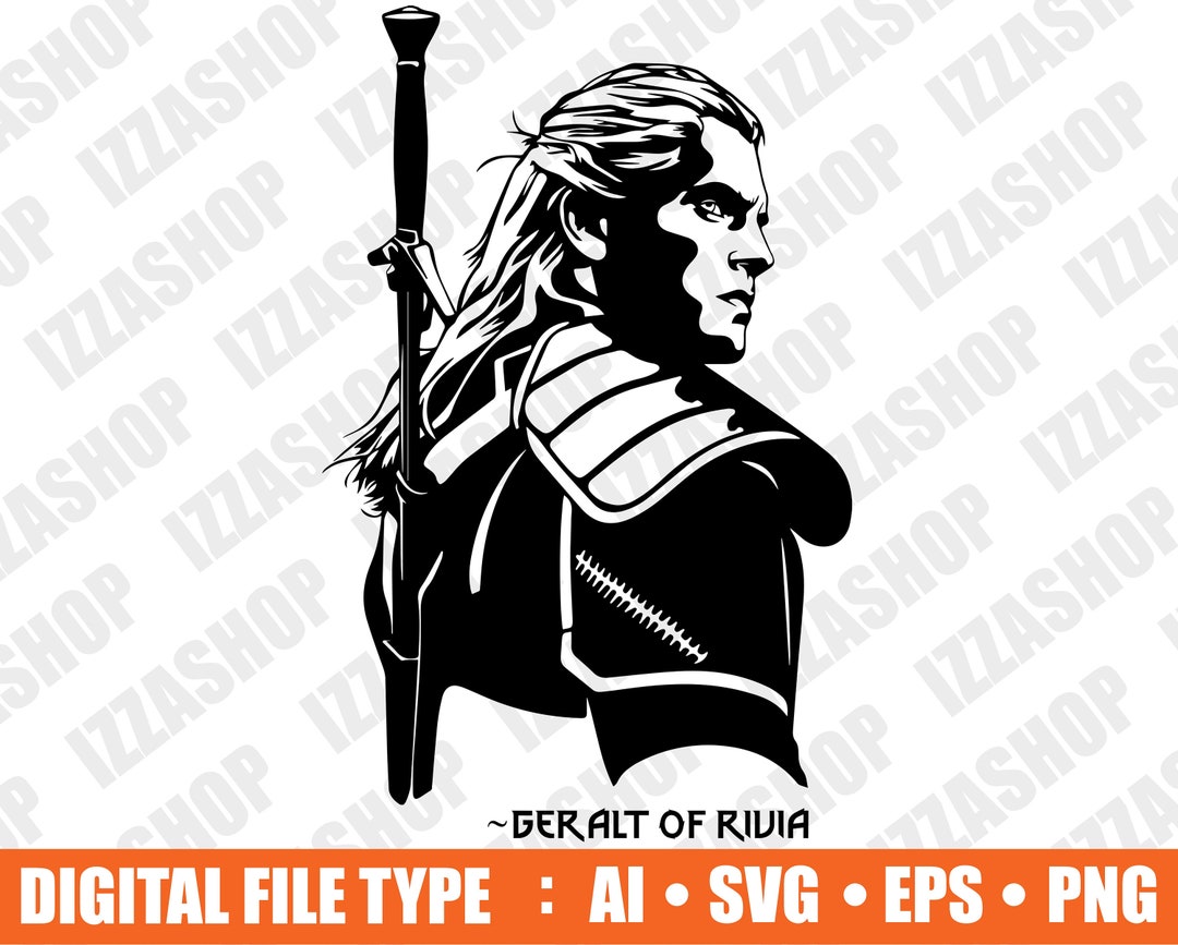 Geralt of Rivia, Cut File, AI SVG PNG Vector Instant Download - Etsy
