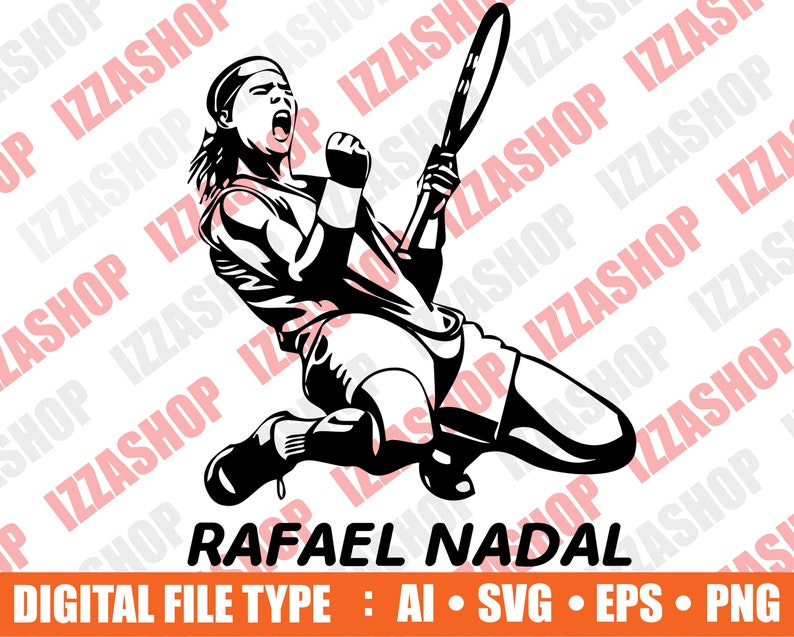 Rafael Nadal Svg Cut File AI SVG PNG Vector Instant Download - Etsy