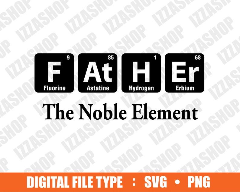 Father Periodic Table Noble Element SVG PNG Vector Instant Download ...