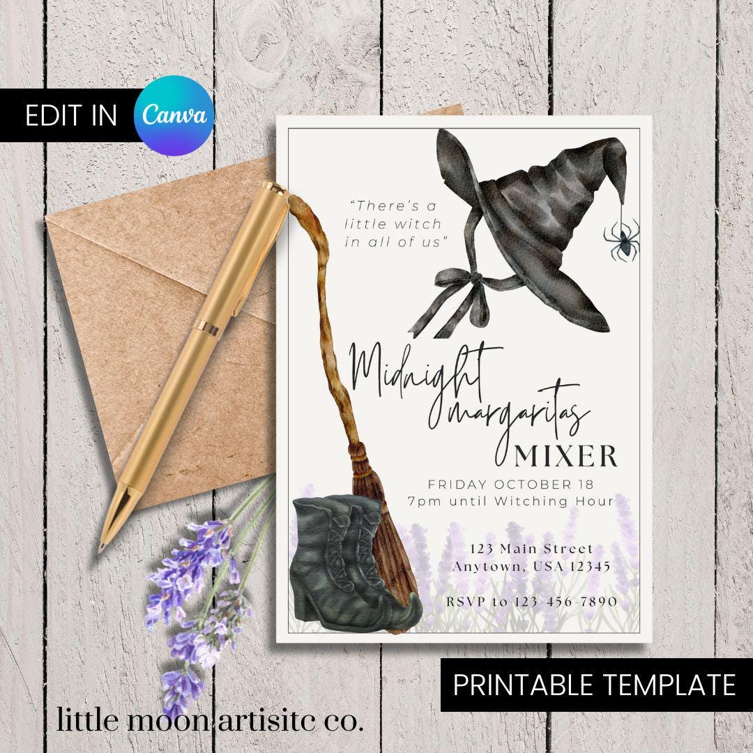 Midnight Margaritas Halloween Invitation | 5x7 Printable Template - Etsy