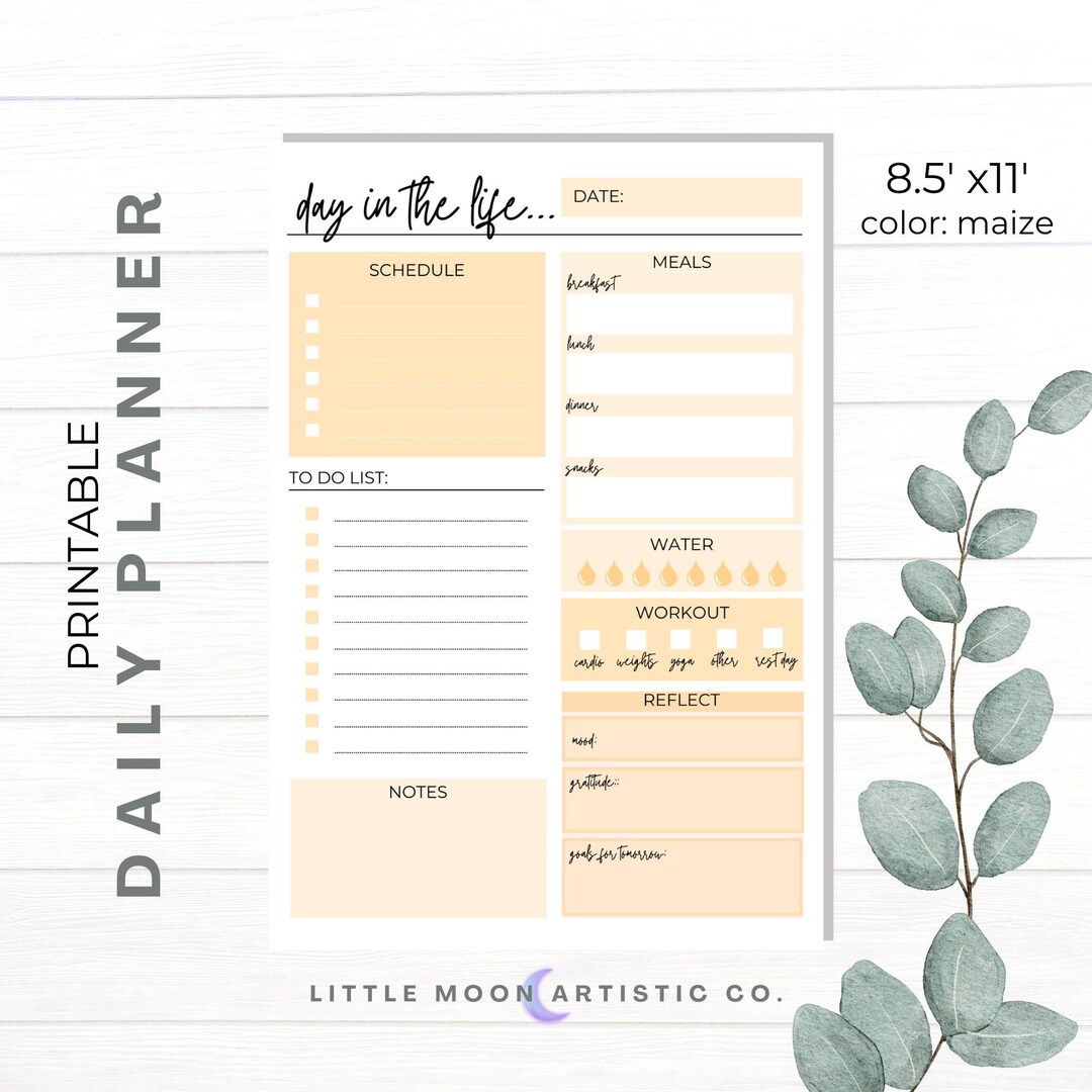 DAILY PLANNER Printable to Do List Printable Meal Planner Fitness ...