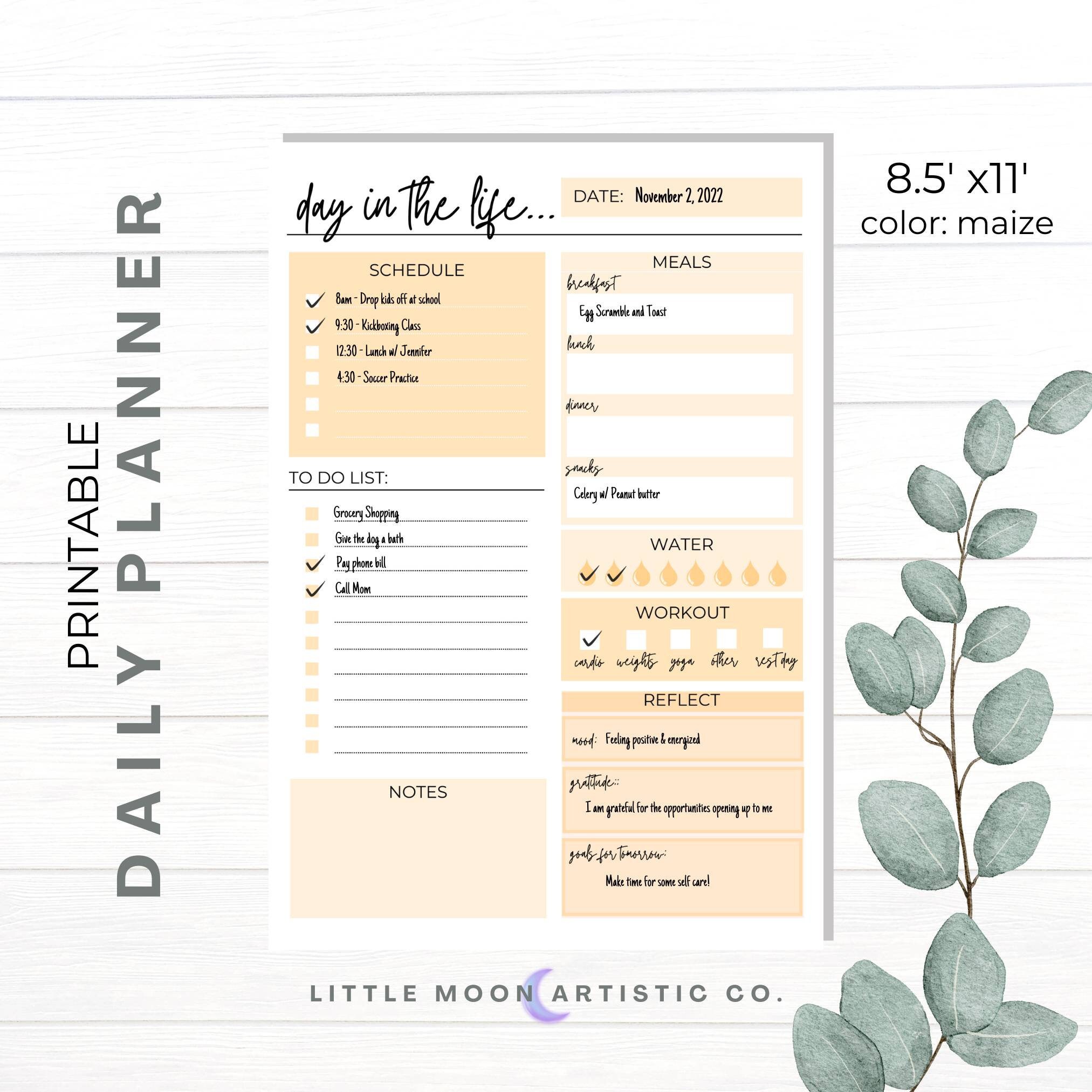 DAILY PLANNER Printable to Do List Printable Meal Planner Fitness ...