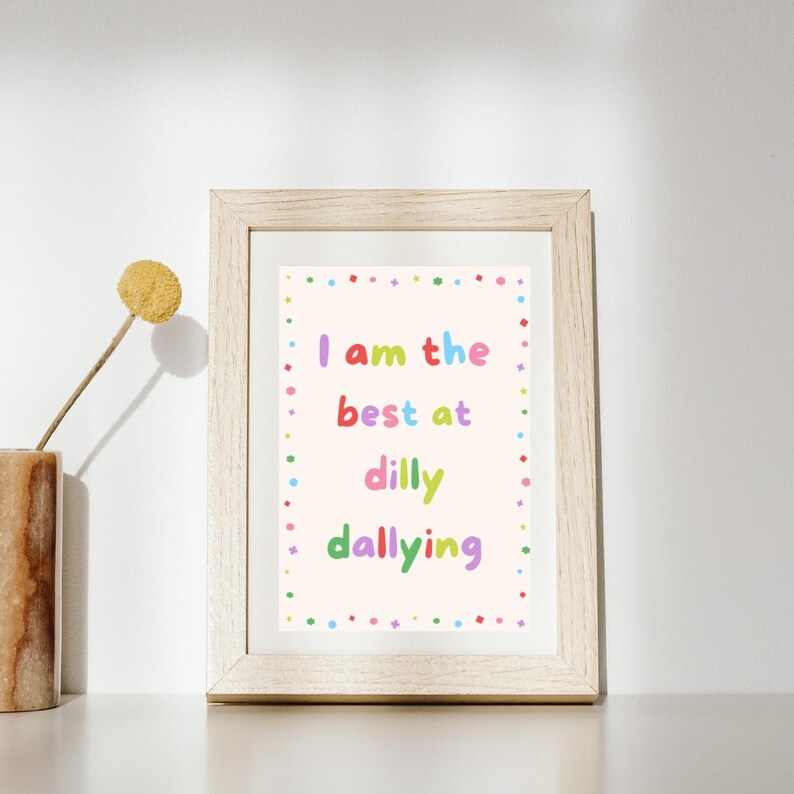 Funny Dilly Dallying Print | Colorful Playful Typography Nursery Art ...
