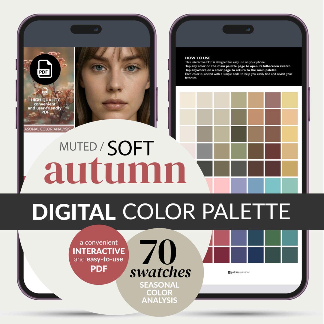 Soft Autumn Color Palette – Digital Swatches for Phone • 70 Colors ...