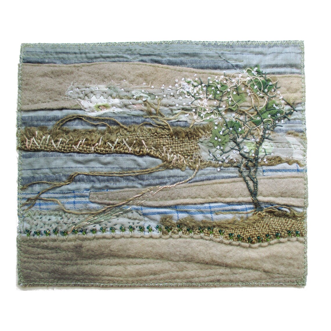 Lonely Tree in Early Spring, Landscape, Original Textile Art - Etsy
