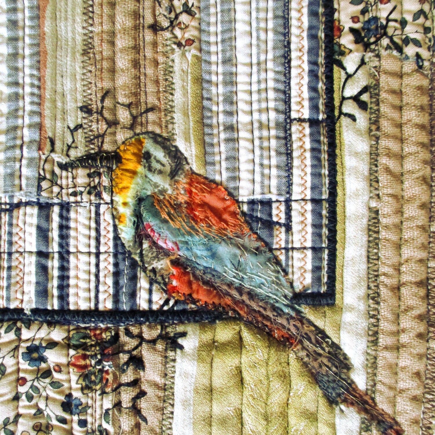 Colorful Bird, Textile Wall Art, 12 X 16 In - Etsy