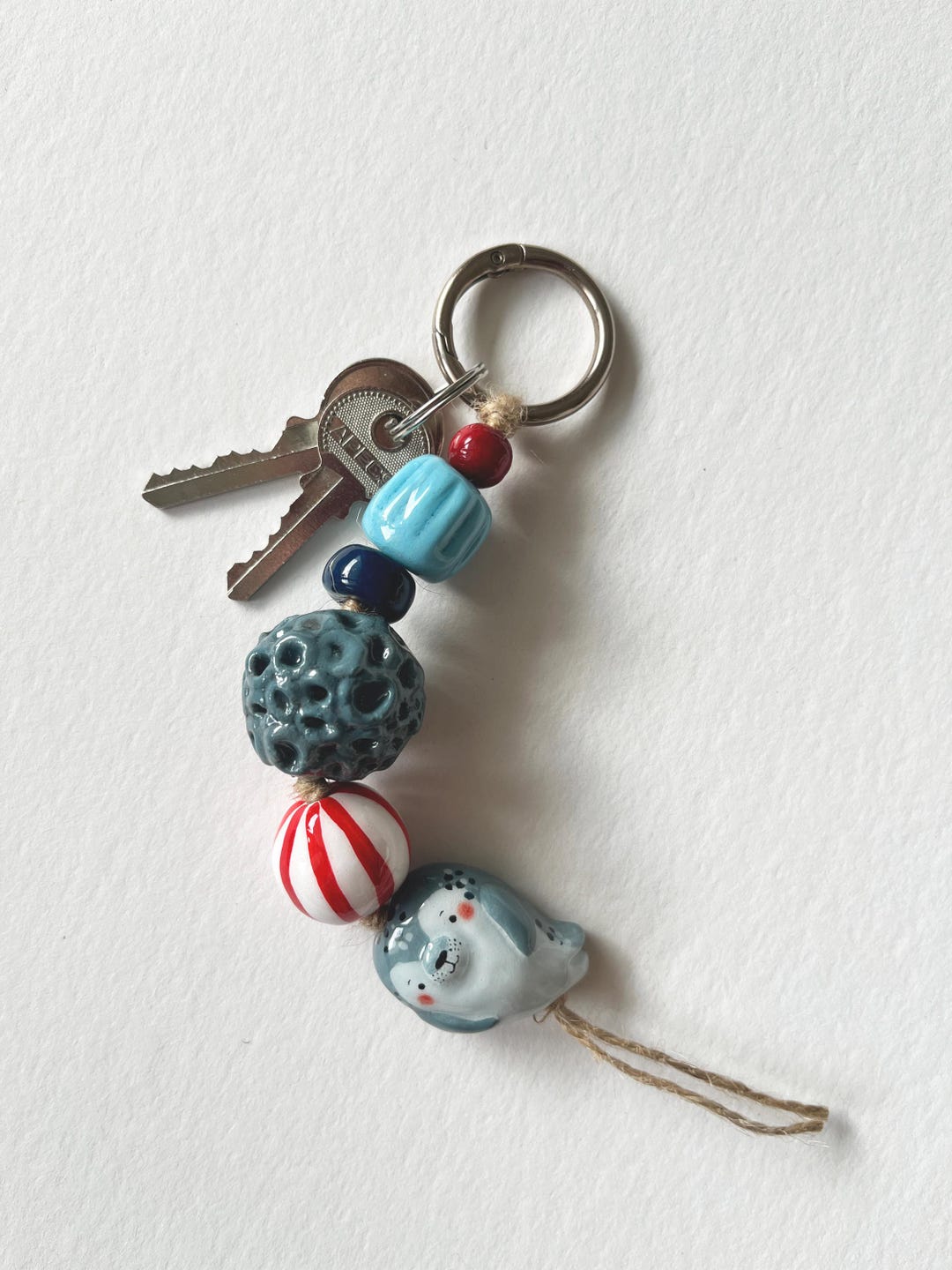 Handmade Seal Keychain | Coastal Charm Keyring - Etsy