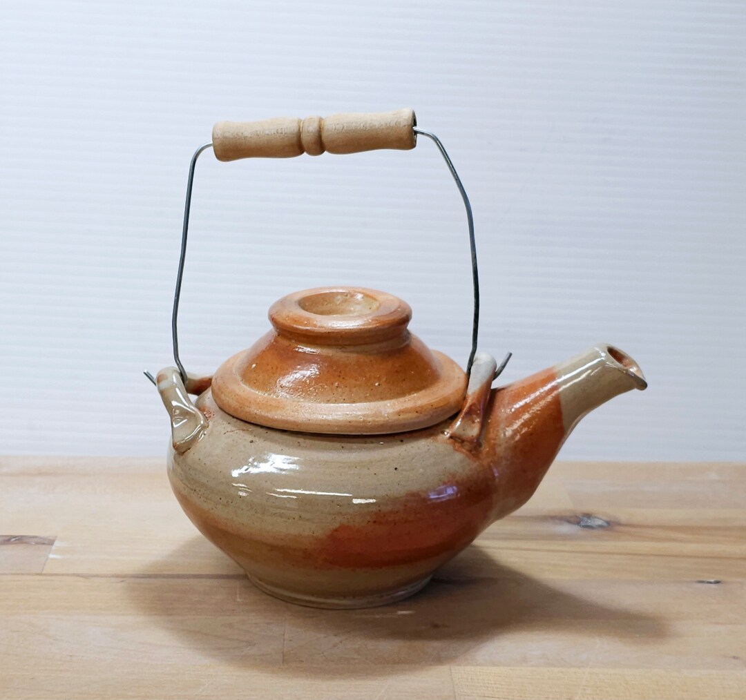 Ceramic Teapot Handmade Teapot Wood Fired Teapot Shino Teapot Wheel ...