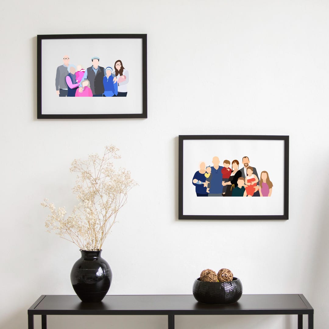 Custom Portrait Tracing, Framed Print - Etsy