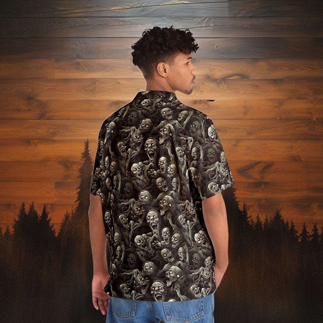 Zombie Dancing Horde Hawaiian Shirt Inspired by MC Escher With a Undead ...