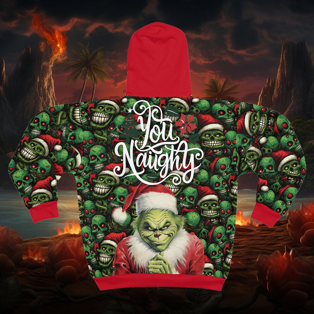 Spooky Christmas Naughty Grinch Hoodie Creepy Xmas Apparel Unique Festive Design - Etsy