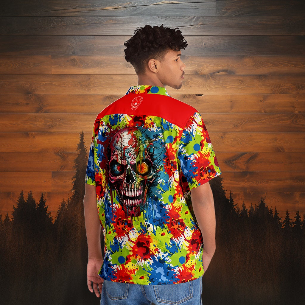 Colorful Skull Zombie Hawaiian Shirt, Horror Aloha Shirt sold by ...