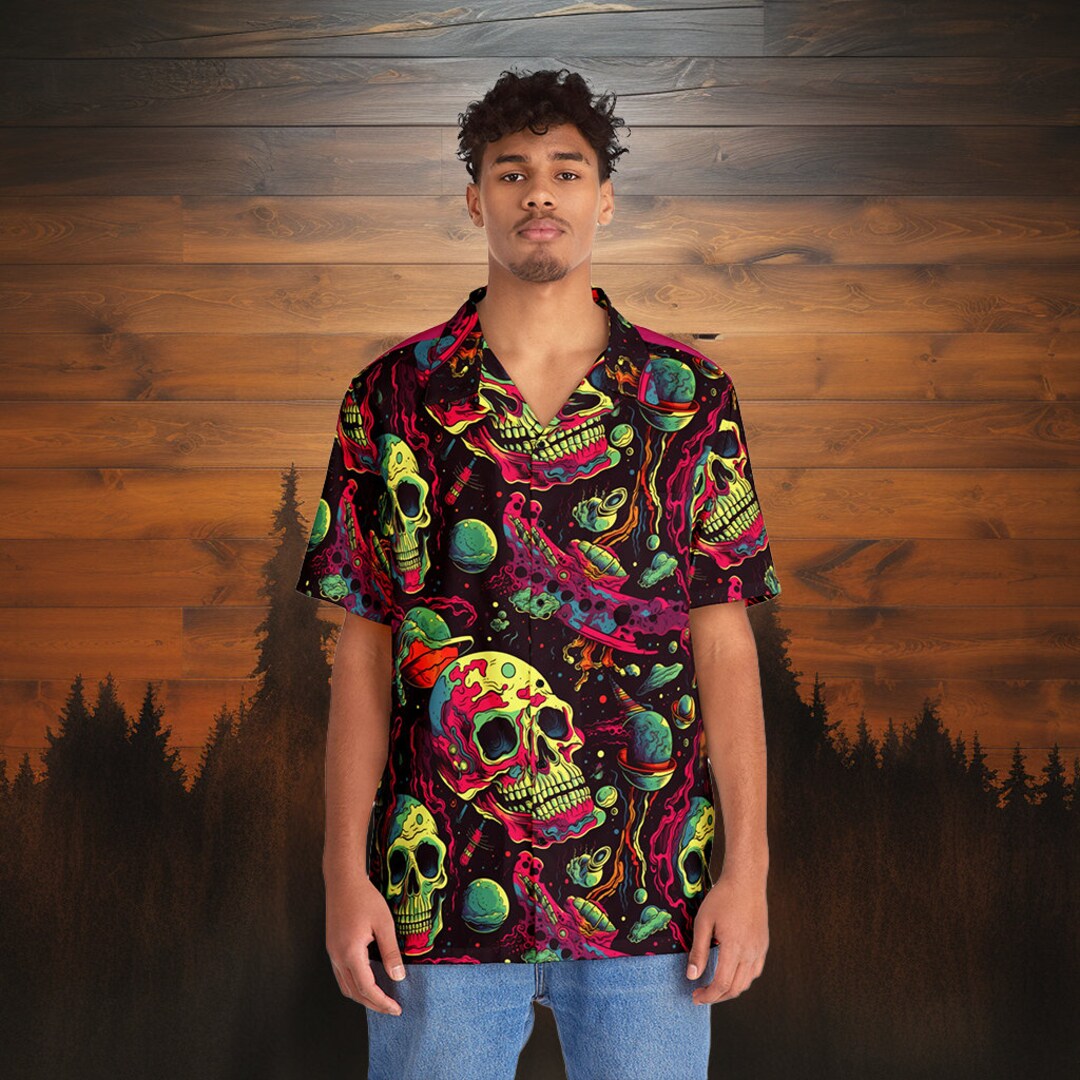 Zombies in Space: Men's Horror Hawaiian Shirt With Interstellar Undead ...