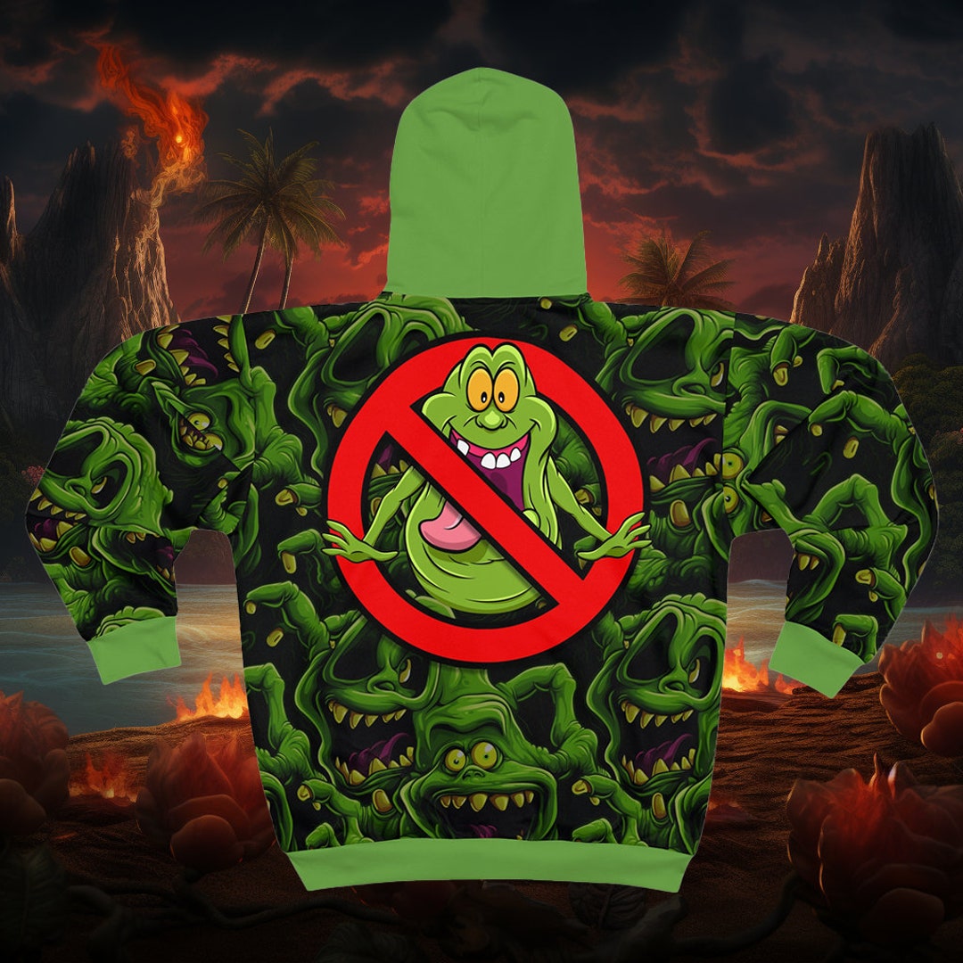 Slimer Ghostbusters Hoodie | Playful Slimer Pattern | Movie Fan ...