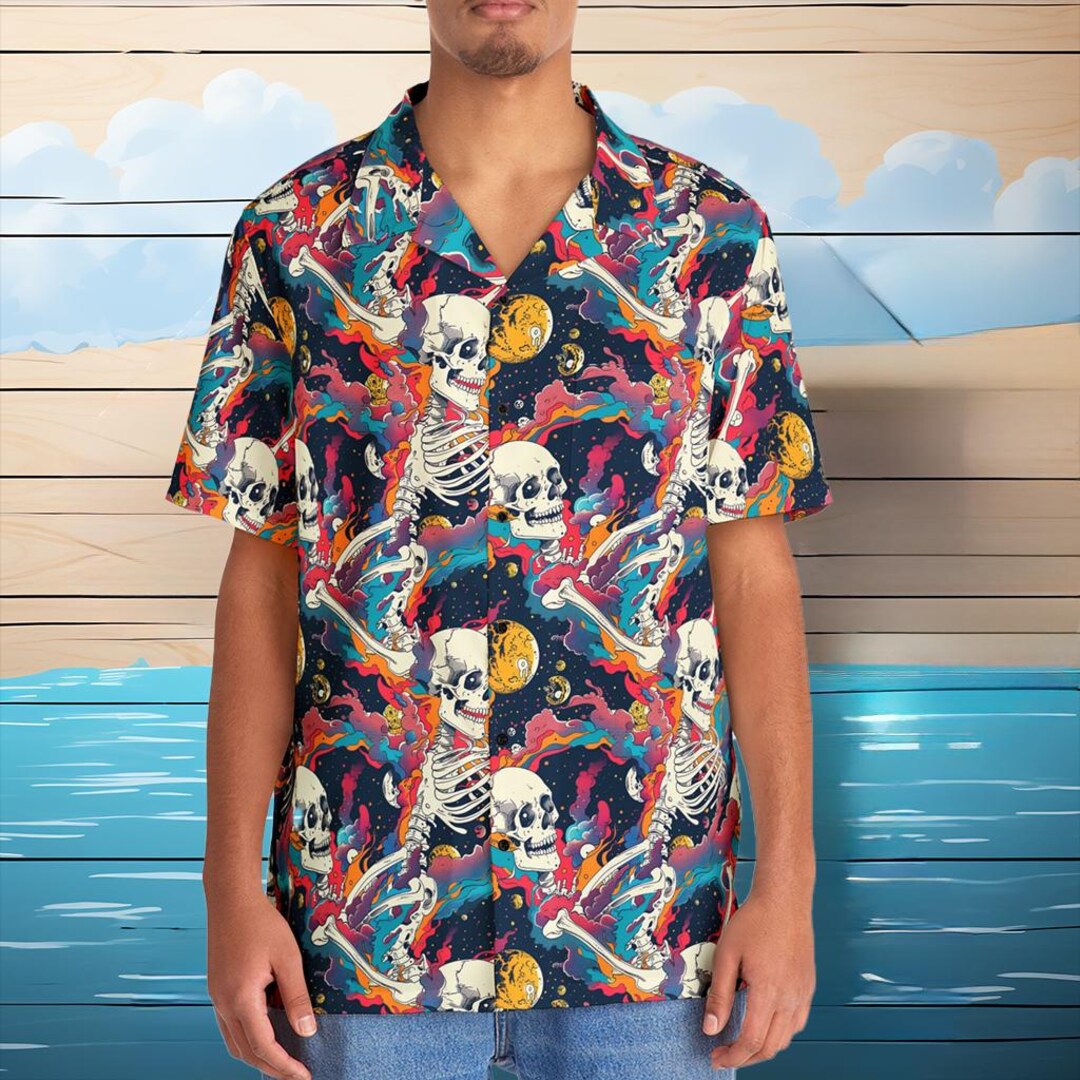 Galactic Bones: Skeleton in Space Wall Art Explore the Cosmos in ...