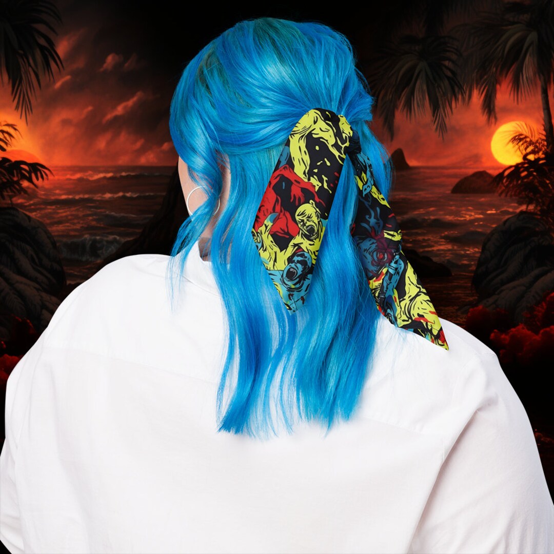 Zombie Brains Hawaiian Bandana, Exploding Brains Bandana, Zombie Pop of ...
