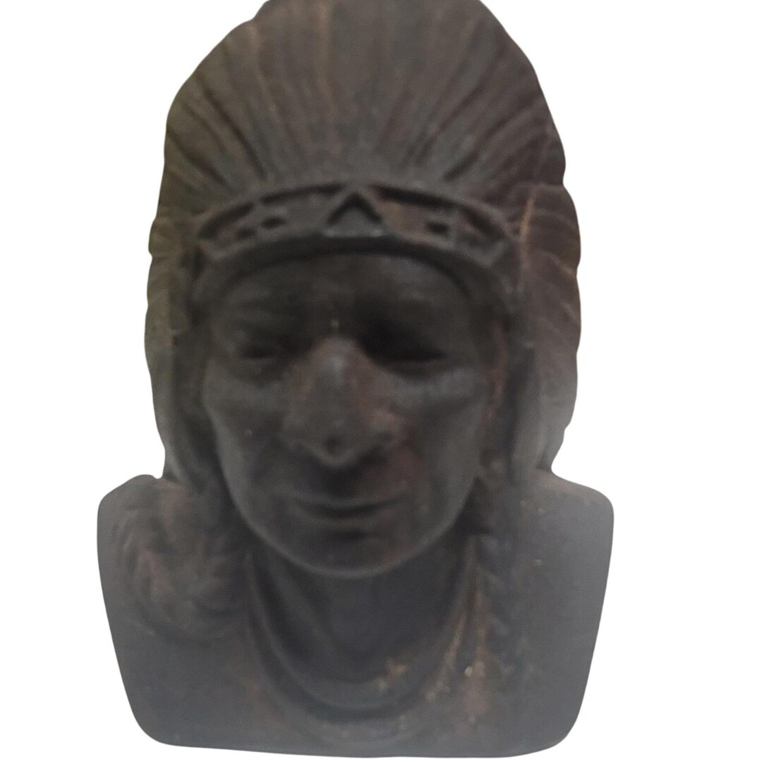 Vintage Native American Indian Chief Bust Statue Head Figurine Decor ...