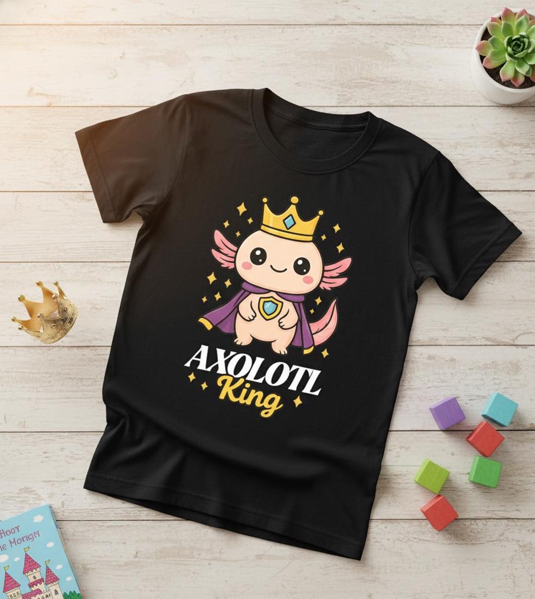 Kawaii Axolotl King PNG, Funny Crown Clipart, Sublimation Design - Etsy ...