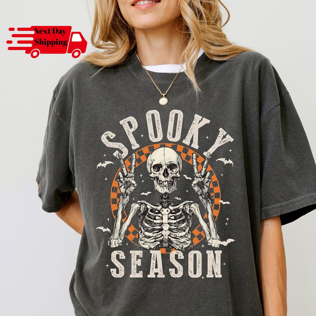 Spooky Season Skeleton Comfort Colors Shirt - Halloween Tee - Etsy