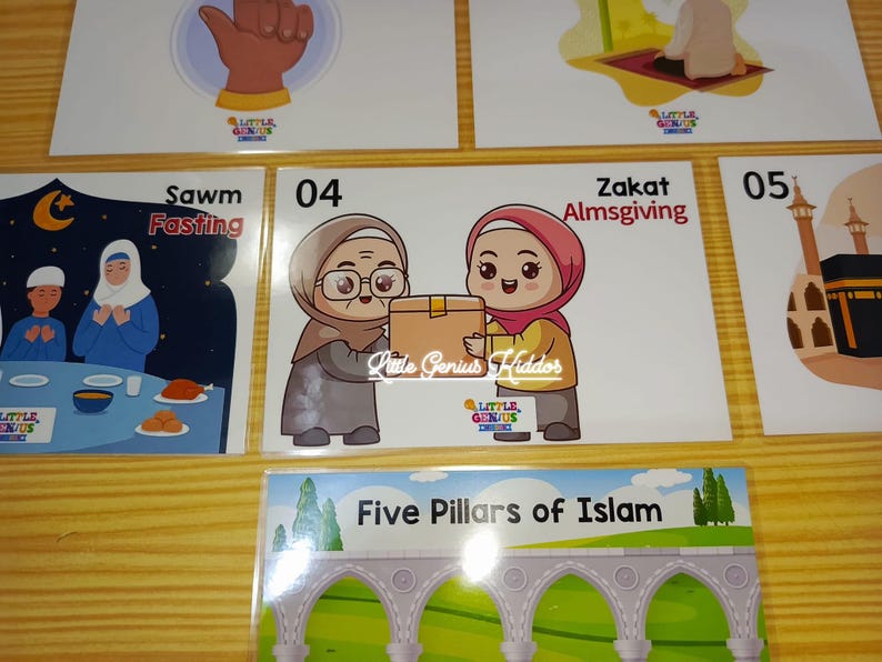 Five Pillars of Islam Flashcards | Islamic Learning Printable | Kids ...