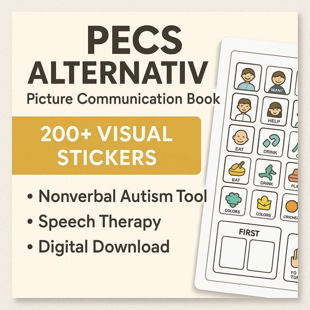 PECS Alternative | Picture Communication Book | 200+ Visual Stickers ...