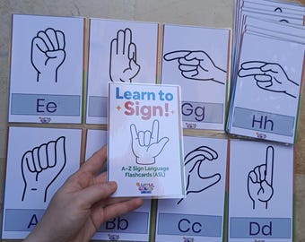 ABC ASL Flashcards DIGITAL, Sign Language, Printable, Alphabet - Etsy