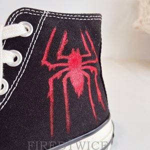 Spider Man Converse Painted Shoes Spider Mask Painting Shoes - Etsy