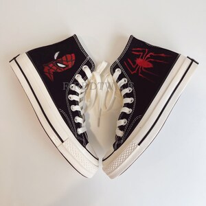 Spider Man Converse Painted Shoes Spider Mask Painting Shoes - Etsy