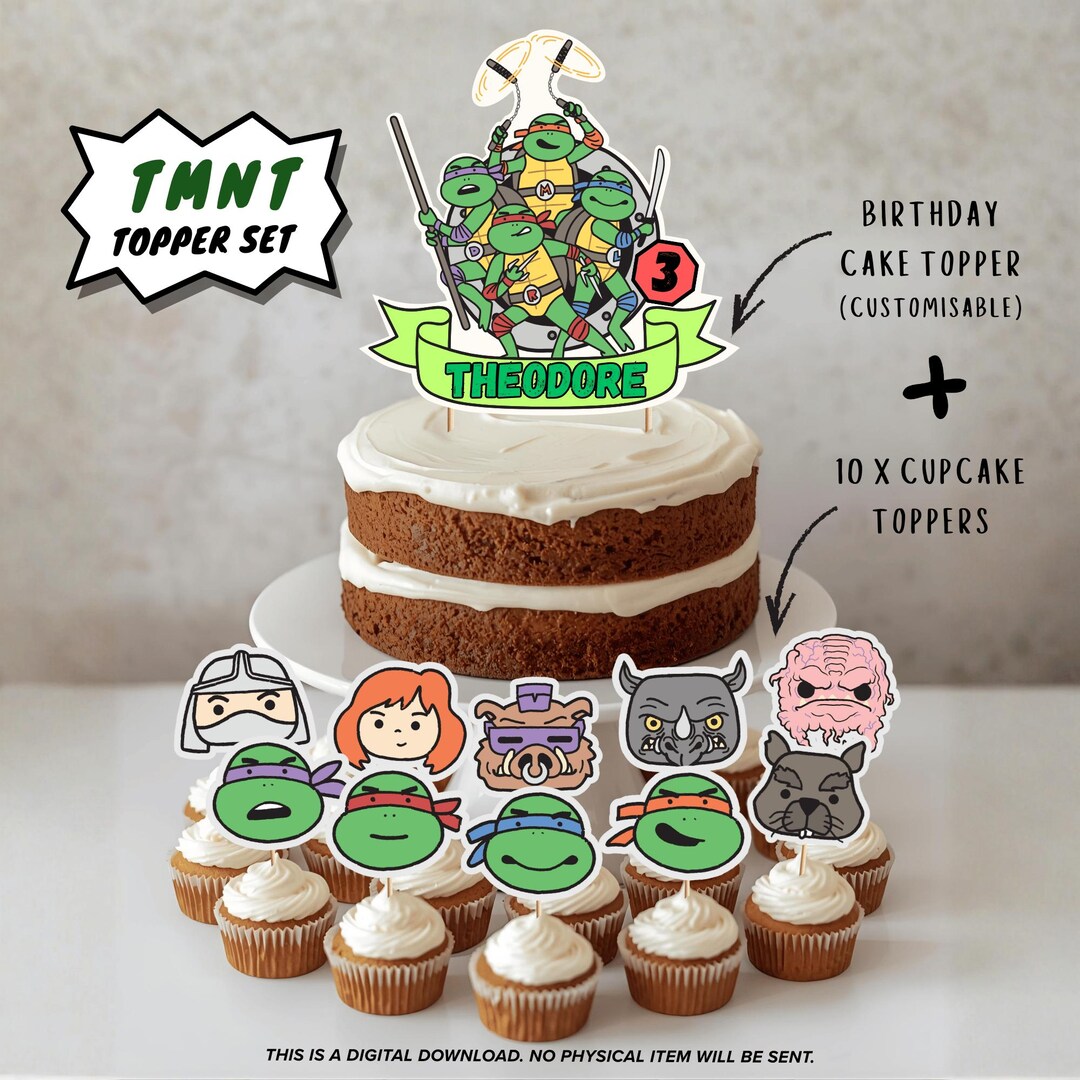 TMNT Birthday Cake Topper SET - Etsy