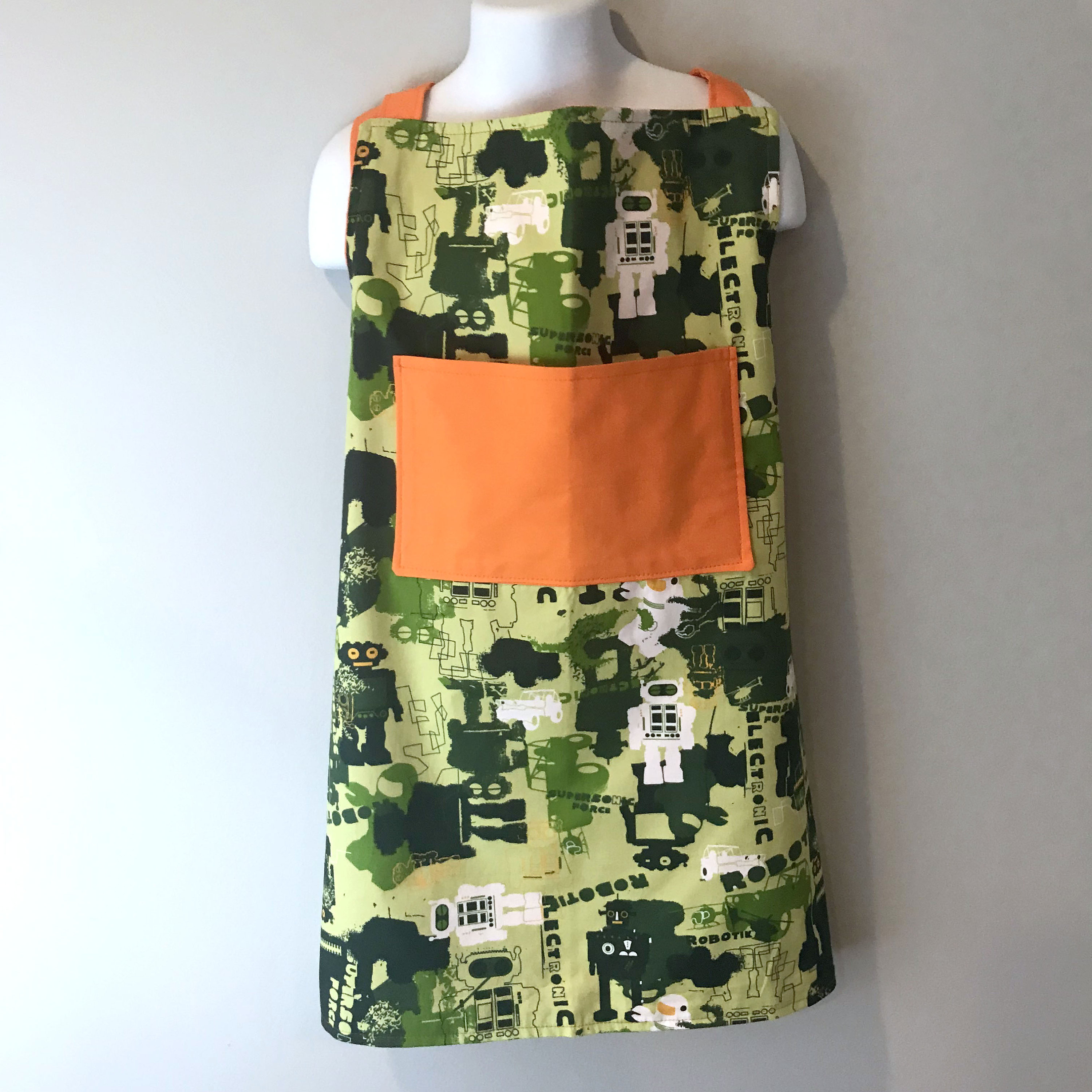 Child's Reversible Robot Apron With Matching Chef Hat - Etsy