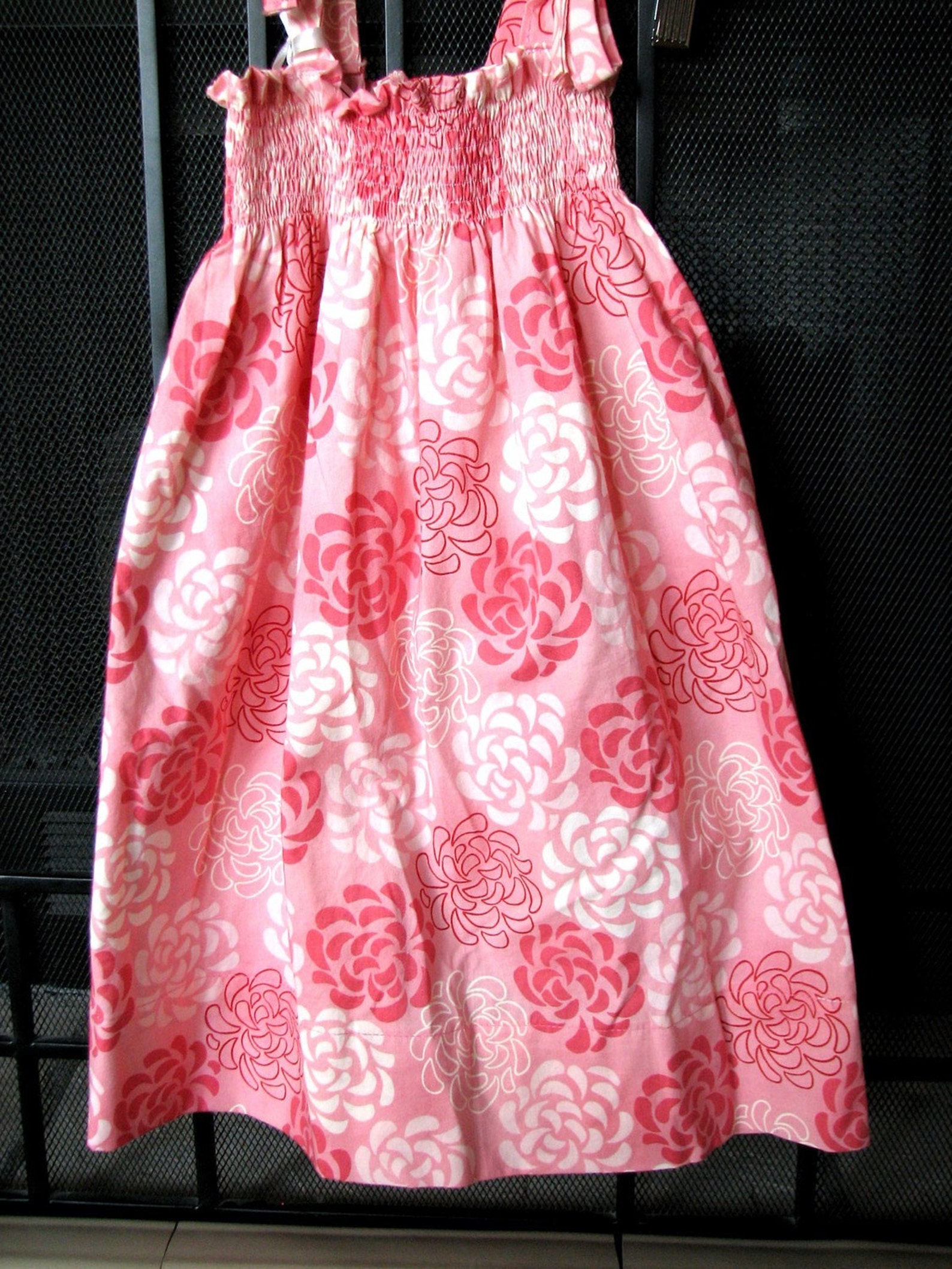 Mock Smock Sundress 2T 3T Pink on Pink Floral - Etsy