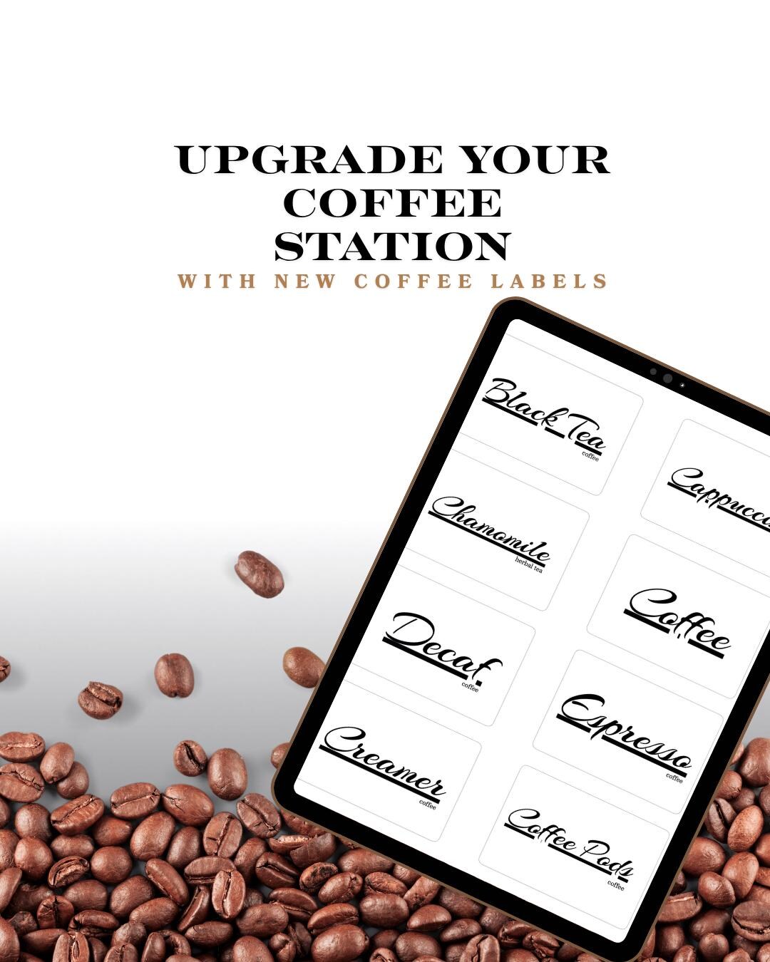 27 Coffee Station Labels•coffee Bar•plus a Free Set of 84 Best-if-used ...