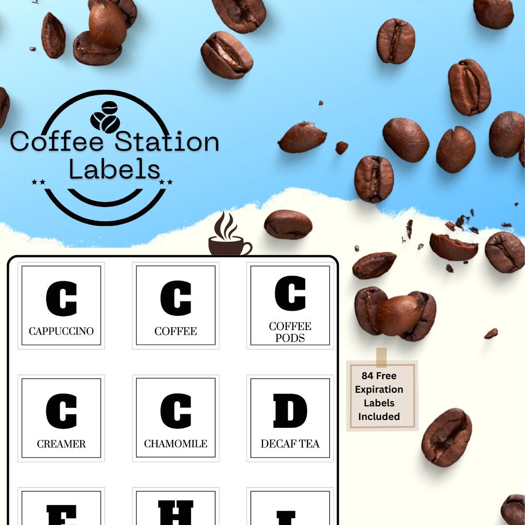 Coffee Station Labels • Waterproof, Smudge-proof, Removable - Etsy
