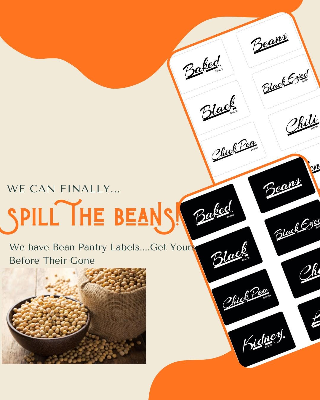 These 12 Bean Labels Are Essential to Complete Every Pantry. + FREE Set ...