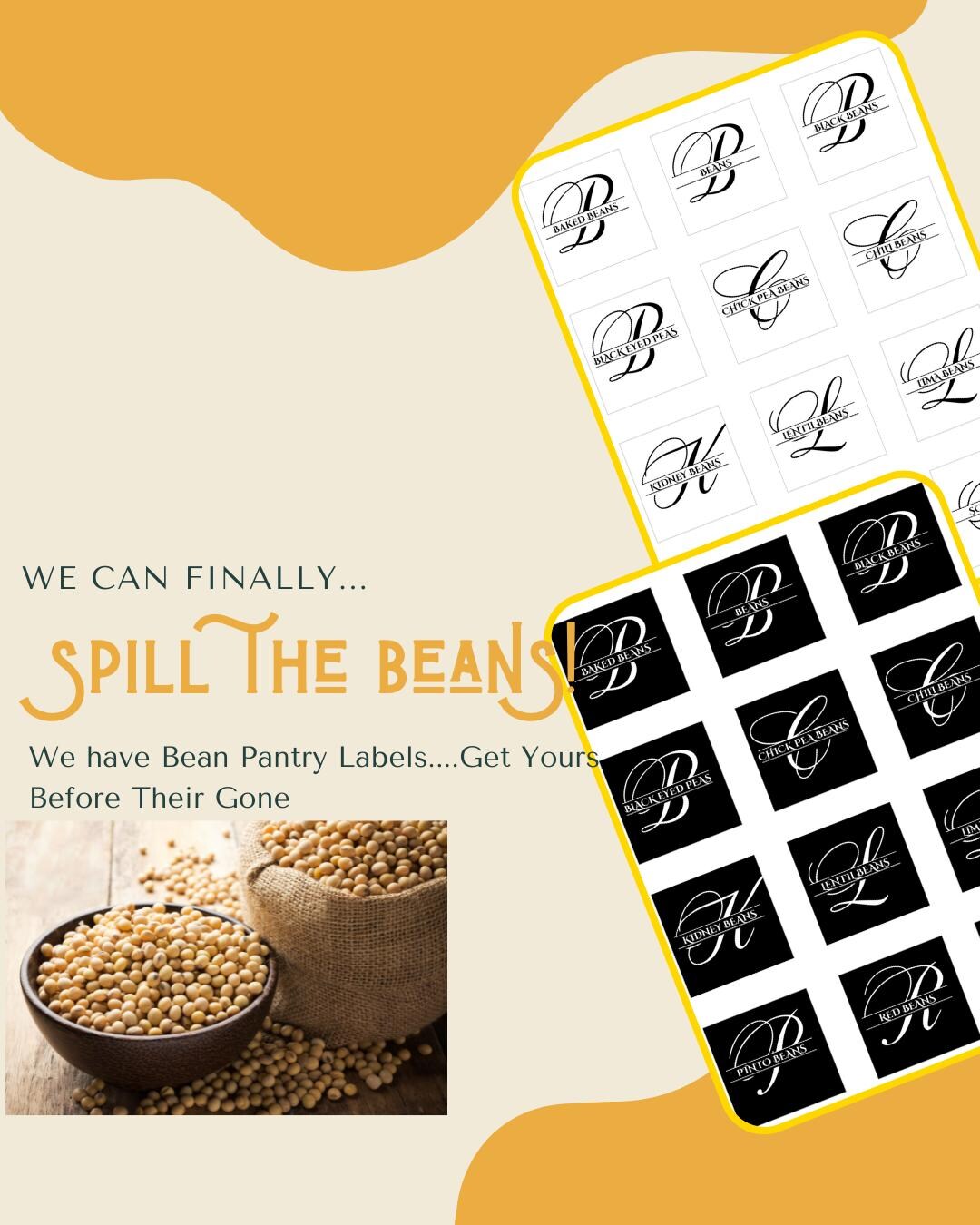 Perfect Labels for Various Beans in Your Pantry / 12 Labels / FREE Set ...