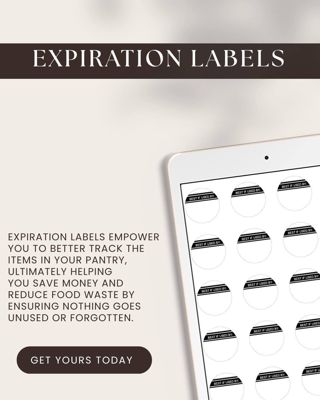 Expiration Date Labels: Food Storage, Pantry Organization (digital ...