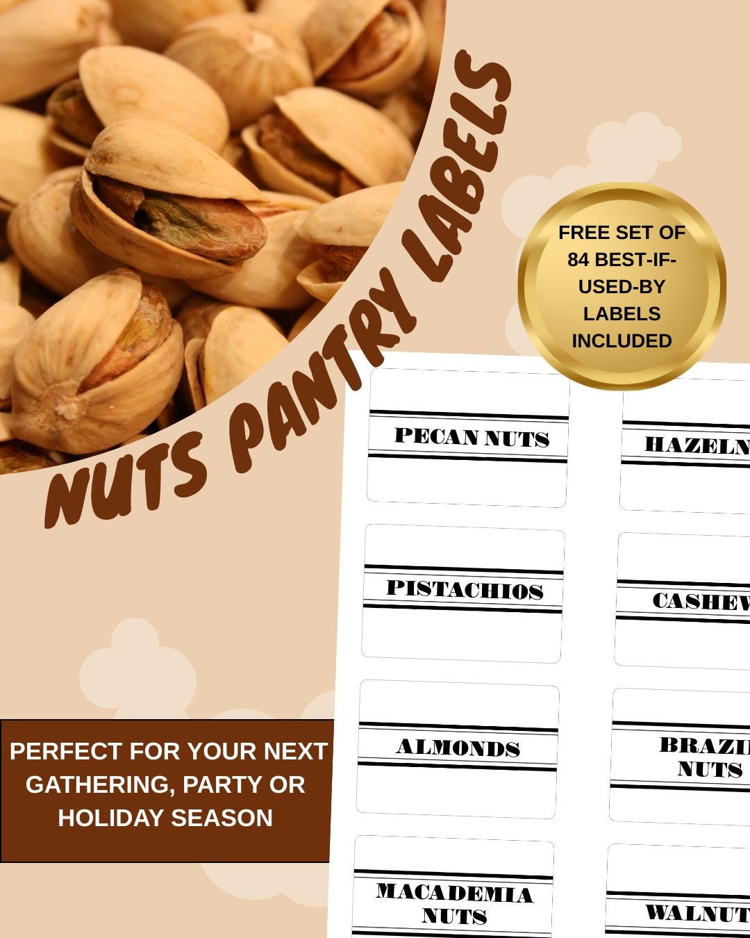Pantry Labels for Your Peanuts. Peanut Labels. Walnut Labels. 12 Labels ...