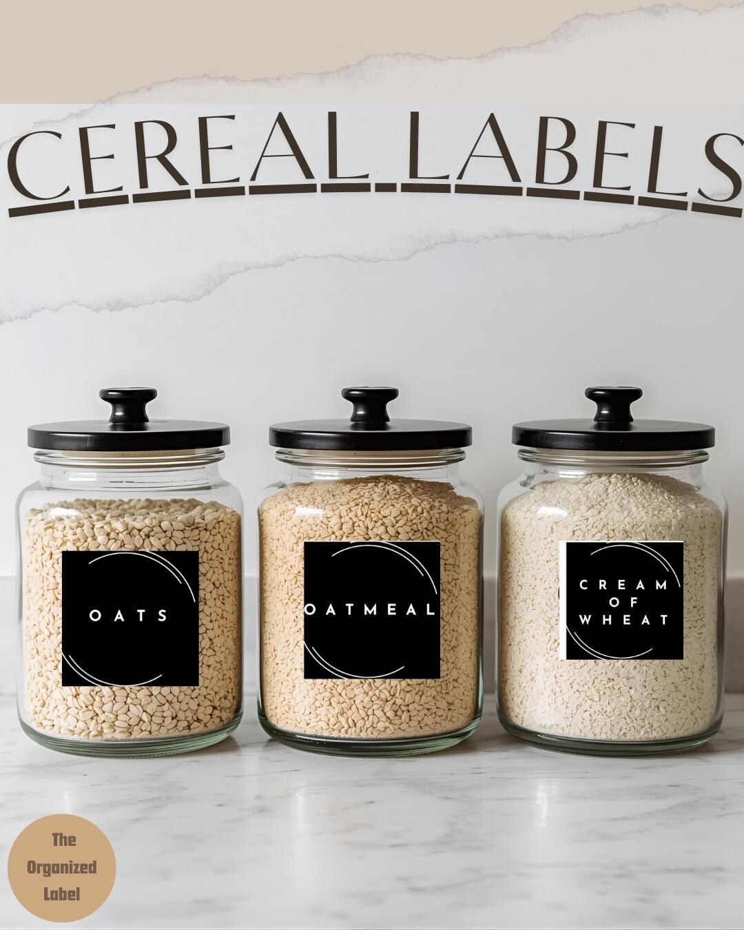 8 Superb Black Cereal Pantry Labels•84 FREE Best-if-used-by Labels ...