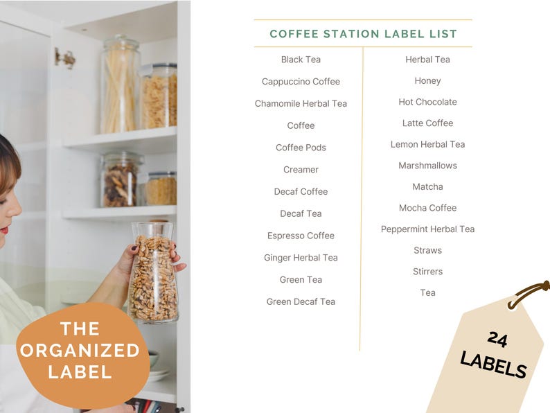 Coffee Station Labels • Waterproof, Smudge-proof, Removable - Etsy