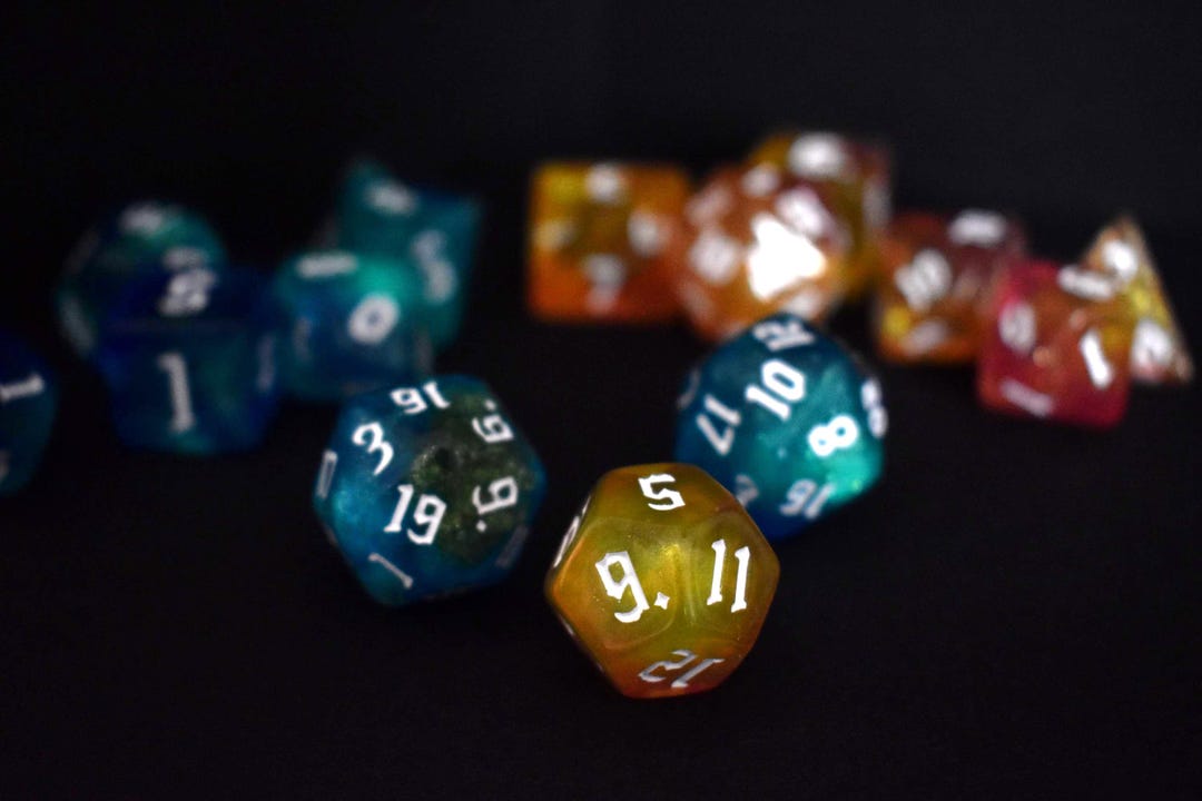 Glitter Dice Sets, Gothic Dice, Acrylic Starlit Sky Design for Dungeon ...