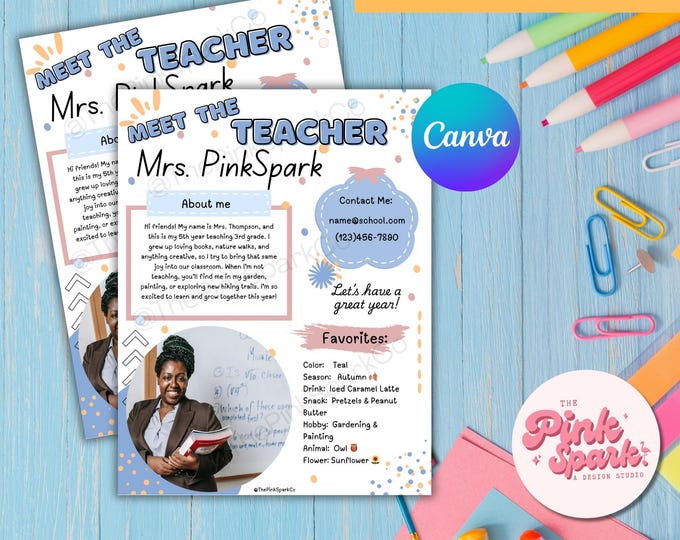 Editable Meet the Teacher Template: Back to School Introduction (canva ...