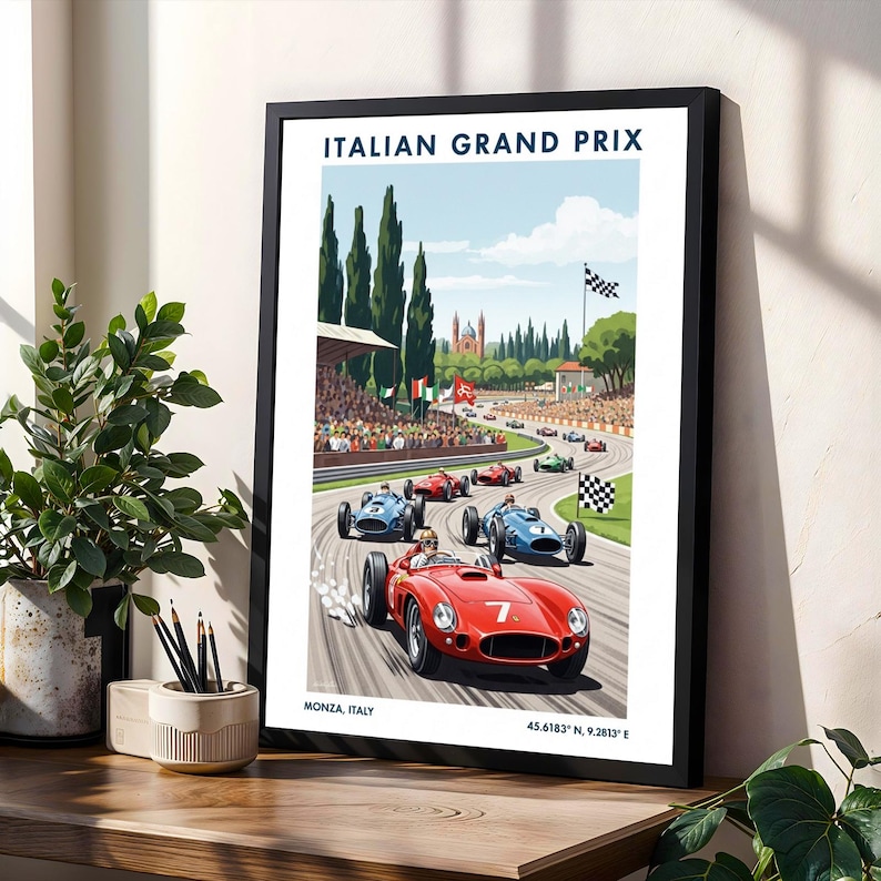 Italian Grand Prix Poster: Vintage Monza Racing Art Print - Etsy