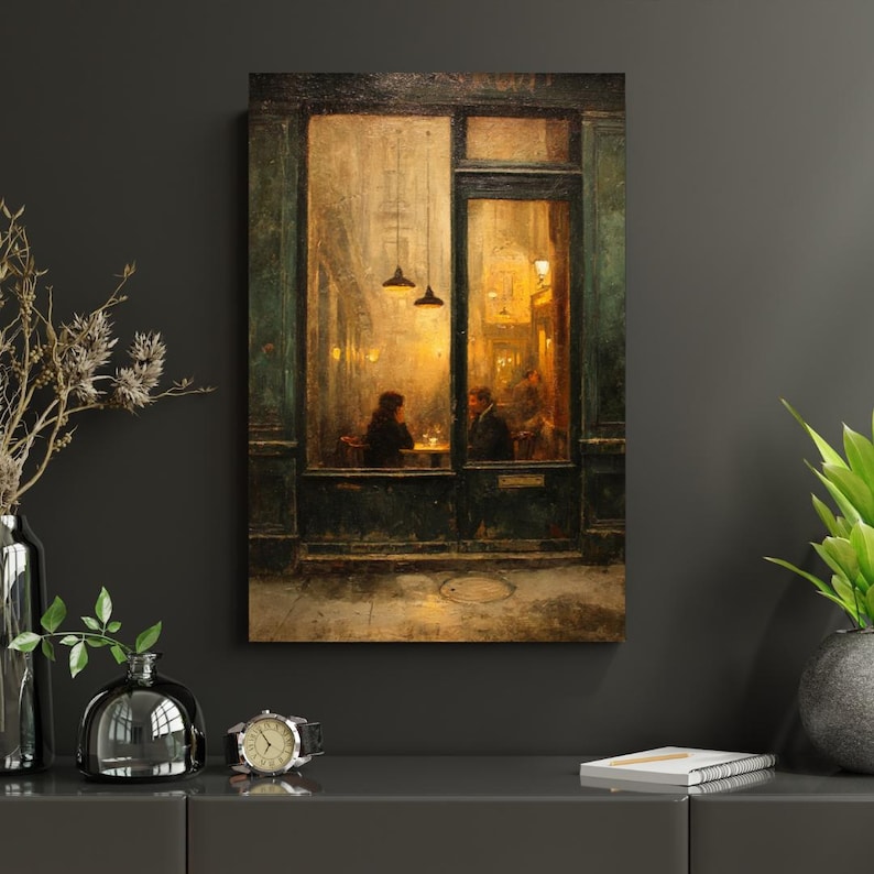 Moody Cafe Window Art Print – Vintage Farmhouse Decor (digital Download ...