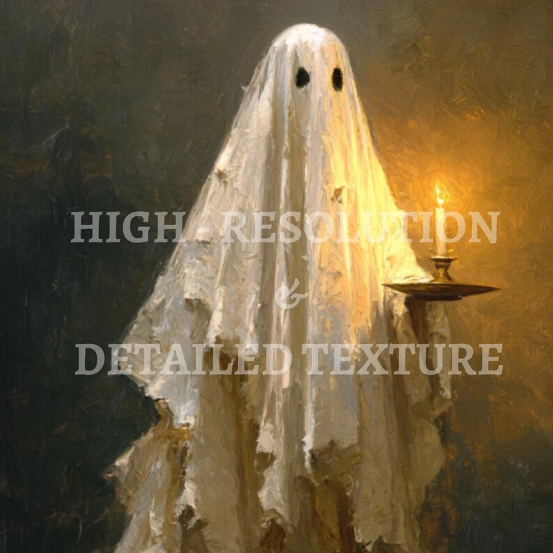 Spooky Ghost With Candle Print – Halloween Wall Art (digital Download ...