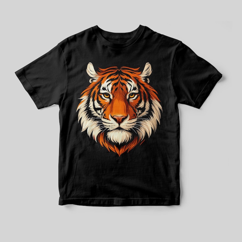 Tiger Head, Digital Download, PNG Transparent & Halftone DTF File, High ...