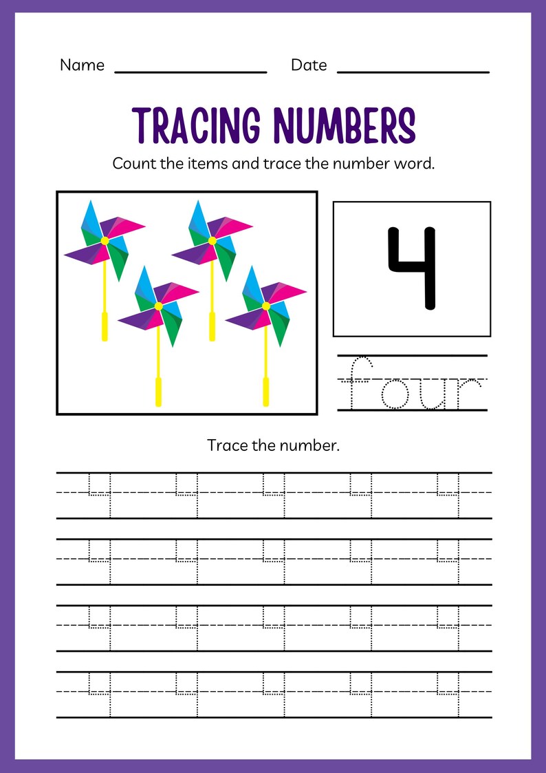 Numbers Preschool Workbook PDF | 40+ Math Exercises for Learning ...