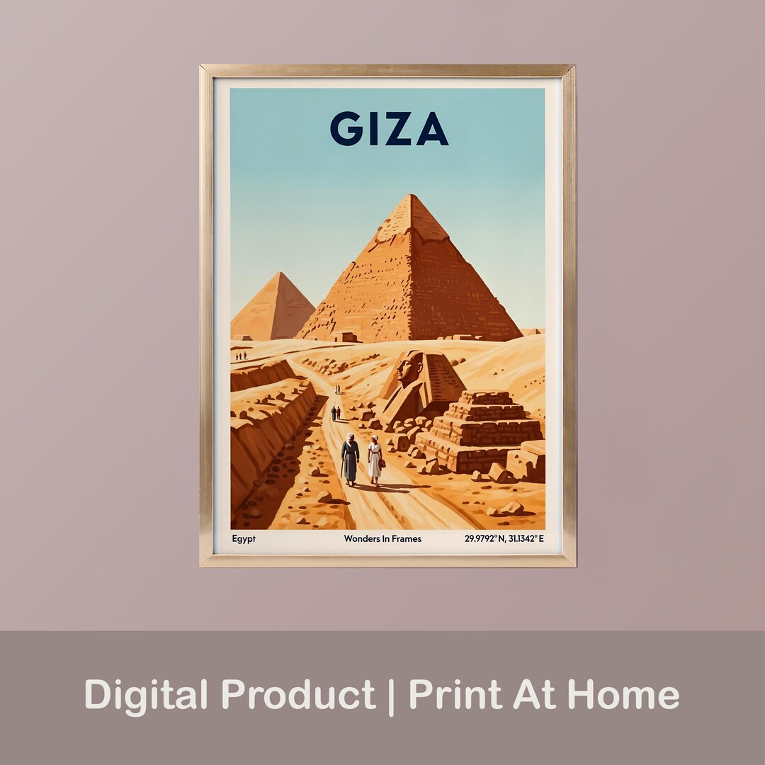Giza Pyramids Wall Art | Digital Download Print | Egypt Travel Poster ...